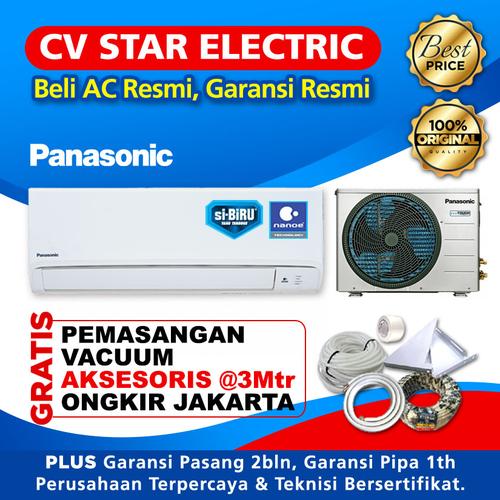 Jual AC PANASONIC 1 5 PK BIRU DELUXE CS PN12WKJ PASANG INSTALASI