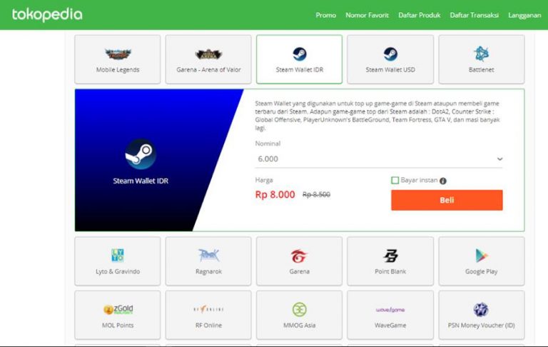 4 Langkah Mudah Beli Steam Wallet - Tokopedia Blog