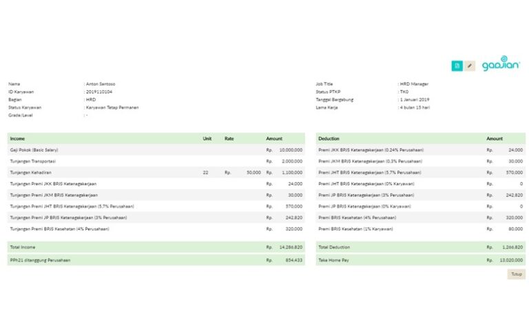 Format Slip Gaji Karyawan: Contoh & Cara Membuatnya - Tokopedia Blog