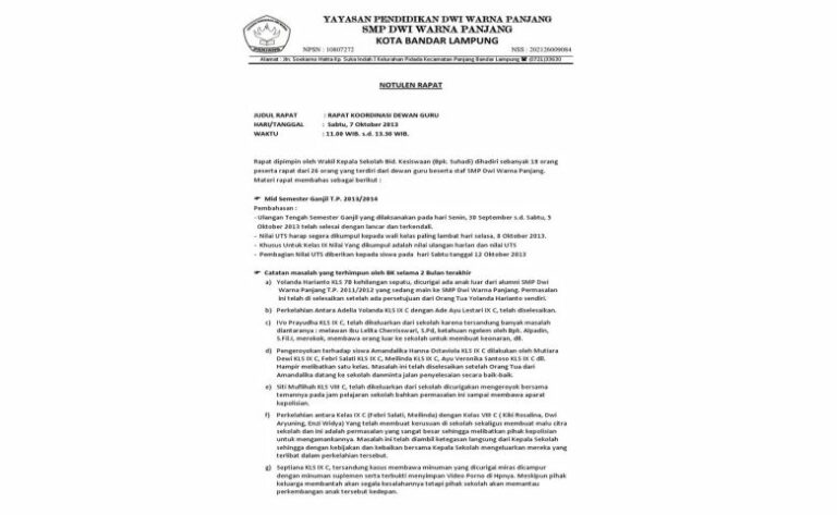 5 Contoh Notulen Rapat: Fungsi dan Susunan - Tokopedia Blog