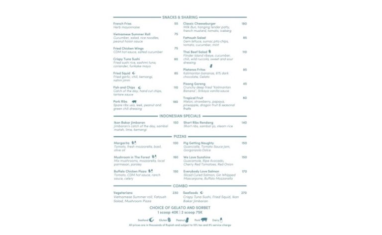 Menu Cafe del Mar Bali, Minimum Spend, dan Cara Reservasi