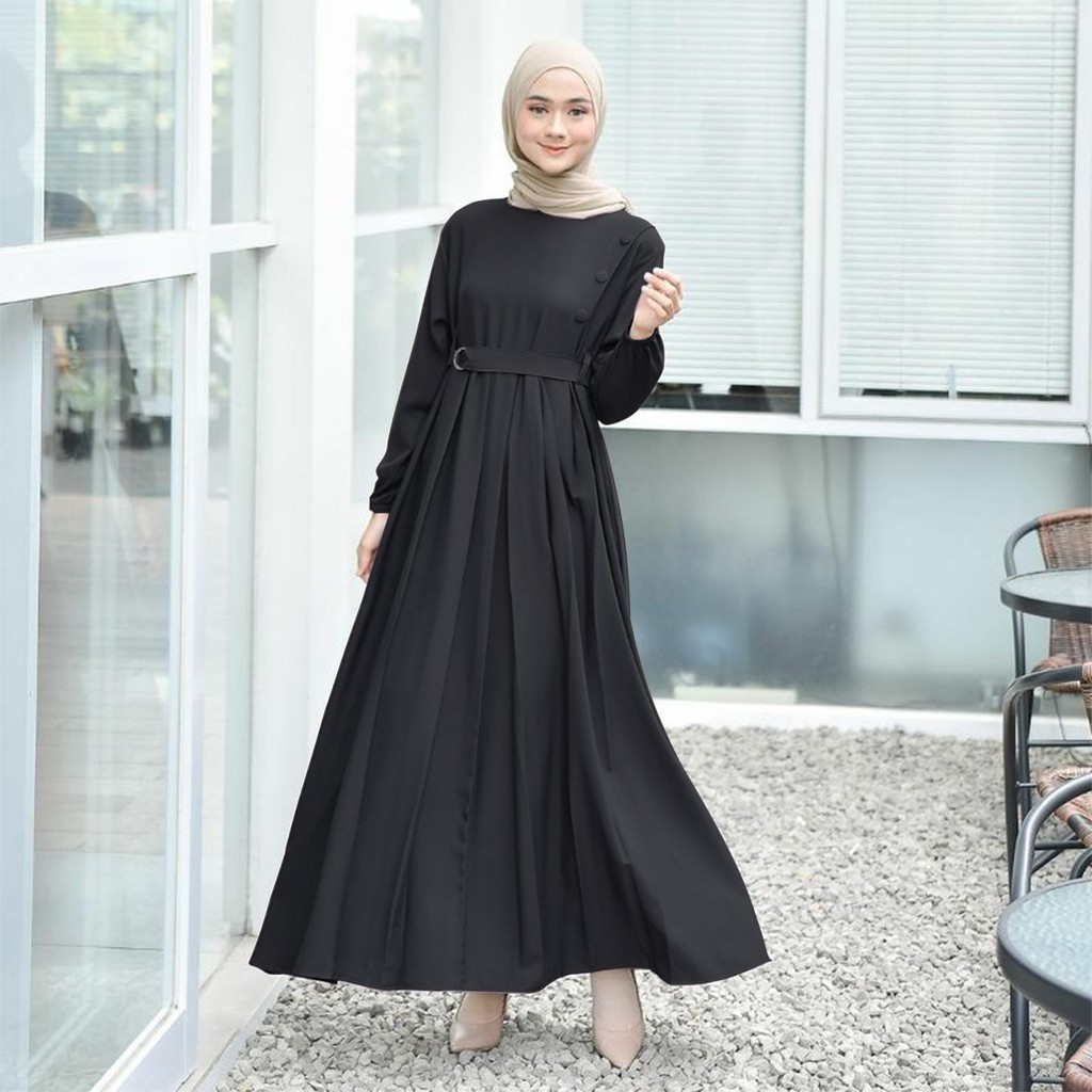 Model Baju Gamis Polos Modern Kekinian 2024