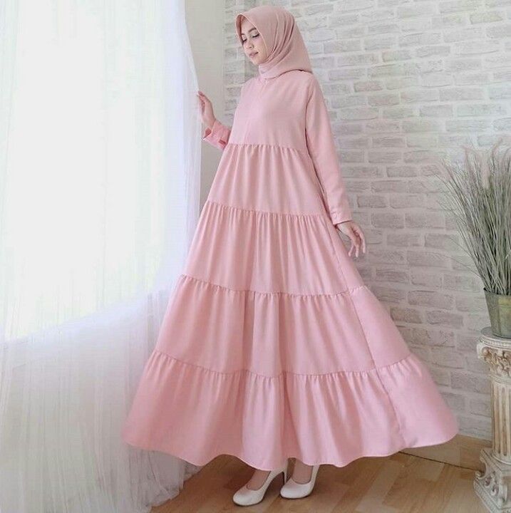 Model Baju Gamis Polos Modern Kekinian 2024