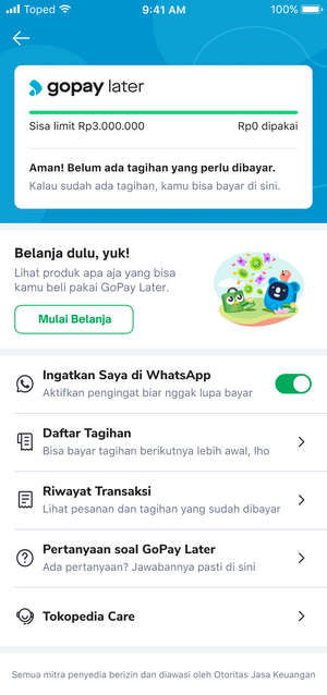 Cara Bayar Tagihan GoPay Later | Tokopedia Care