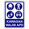 Jual sign stiker kawasan wajib apd / sticker wajib apd k3 safety ...
