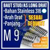 Jual Baut Stud Bolt Asdrat Stainless SUS SS 201 304 316 S201 S304 S316 ...