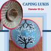 Jual Caping Lukis Cat Kayu Hias Diameter 38 Cm, Topi Tudung Petani ...