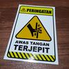 Jual stiker peringatan | AWAS TANGAN TERJEPIT | STIKER SAFETY - Kab ...