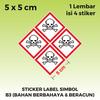 Jual Sticker Label Simbol B3 Stiker Bahan Berbahaya & Beracun 5x5cm (4 ...