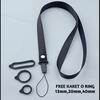 Jual Lanyard Hitam Polos 1,5 cm Free 0 Ring 3 pcs - free karet 3pcs ...