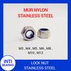 Jual MUR NILON LOCK NUT NYLON STAINLESS STEEL LOCKNUT M3 M4 M5 M6 M8 M10 M12 SS304 SUS304 SS 304 ...