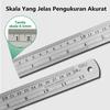 Promo ISKU Penggaris Besi 15 / 30 / 50 / 60 / 100cm Penggaris Baja Metal Rules Stainless Steel ...