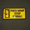 Jual RAMBU PINTU HARAP TUTUP KEMBALI - 20X40CM - SIGNAGE PINTU - Tanpa Lubang - Kota Bandung ...