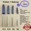 Jual Sekrup Fisher S6 S8 S10 Fiser Baut Dinding Skrup Tembok Gypsum Gipsum - S6 / 6mm - Kab ...