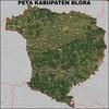 Jual Peta Kabupaten Blora satelit Kecamatan dan Kelurahan - 90x90cm ...