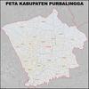 Jual Peta Kabupaten Purbalingga Kecamatan dan Kelurahan - 125x125cm ...