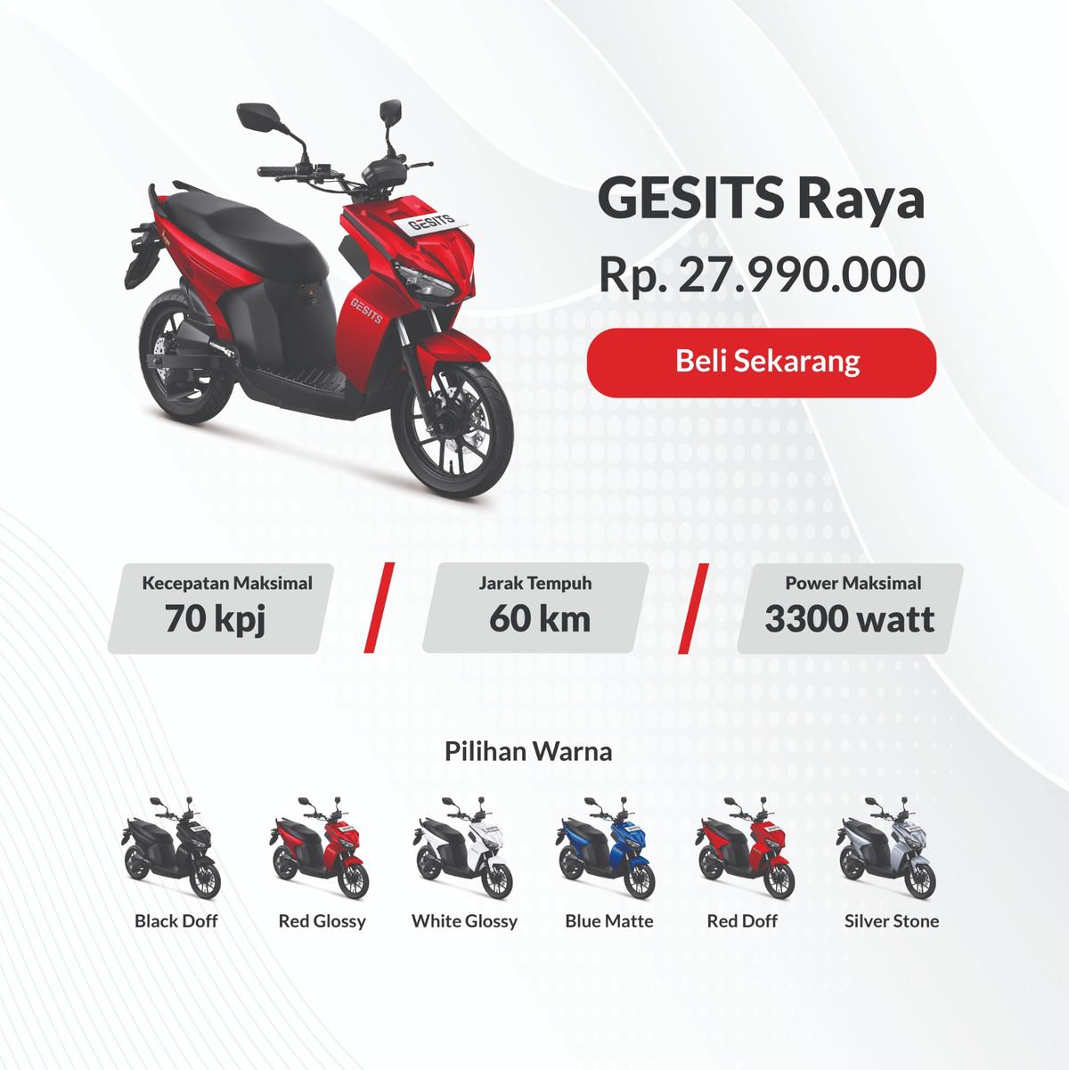 GESITS MOTORS - Produk Resmi & Terlengkap | GoPayLater Cicil 0% | Tokopedia