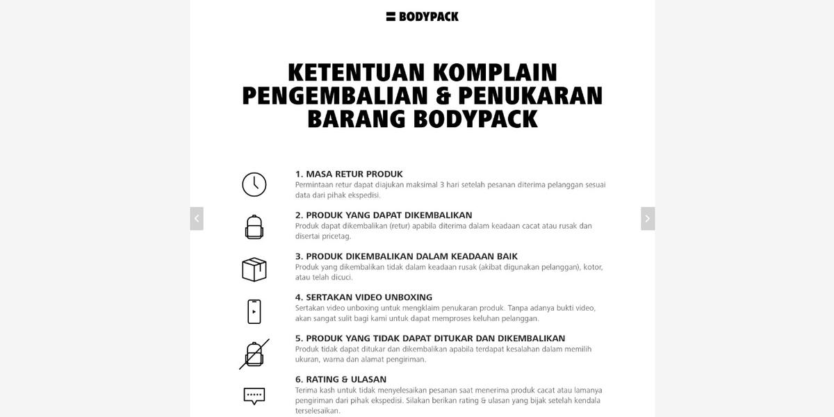 Toko Bodypack Official Online - Produk Lengkap & Harga Terbaik | Tokopedia