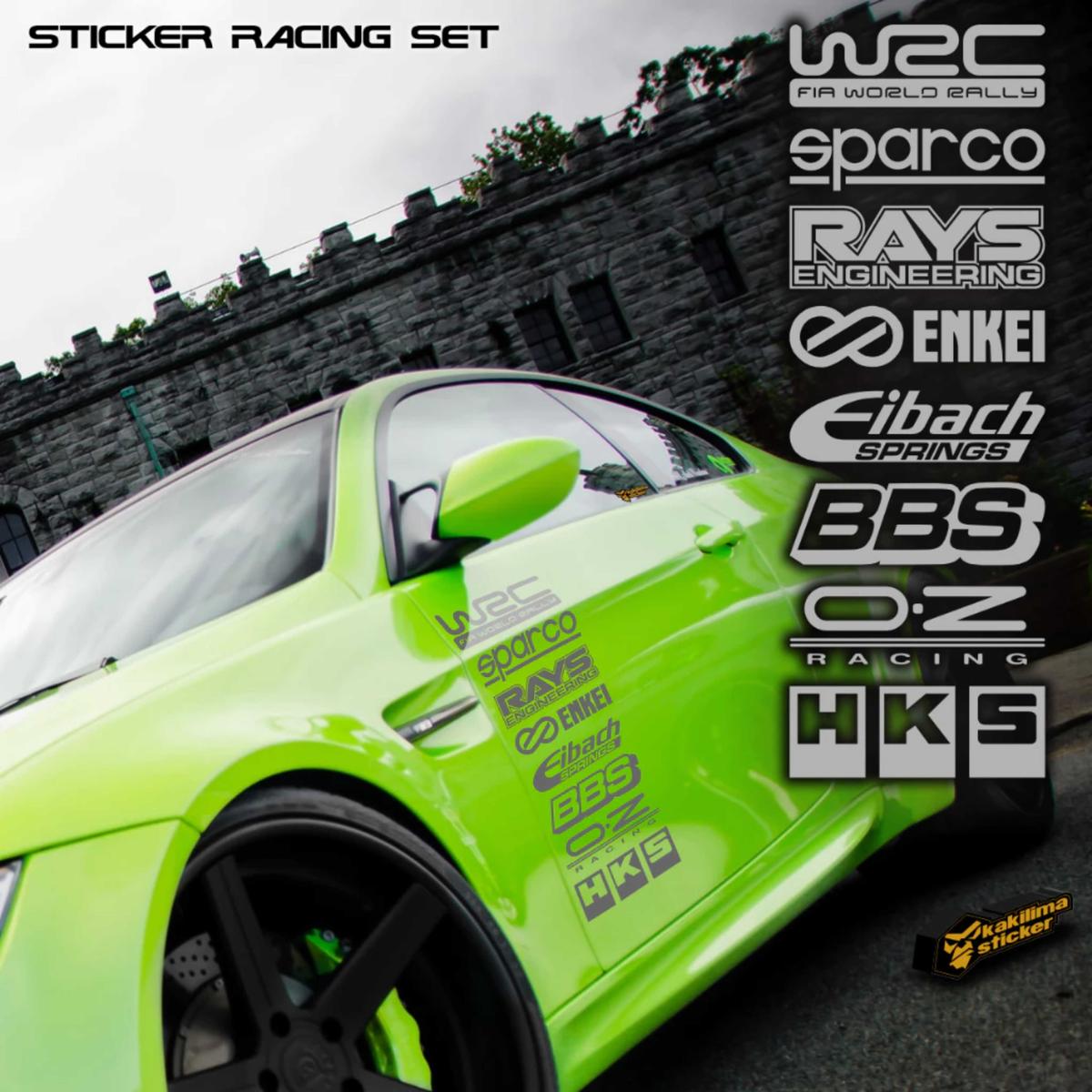 Jual Sticker Racing Set WRC HKS Sparco Momo Enkei Eibach BBS RAYS ...