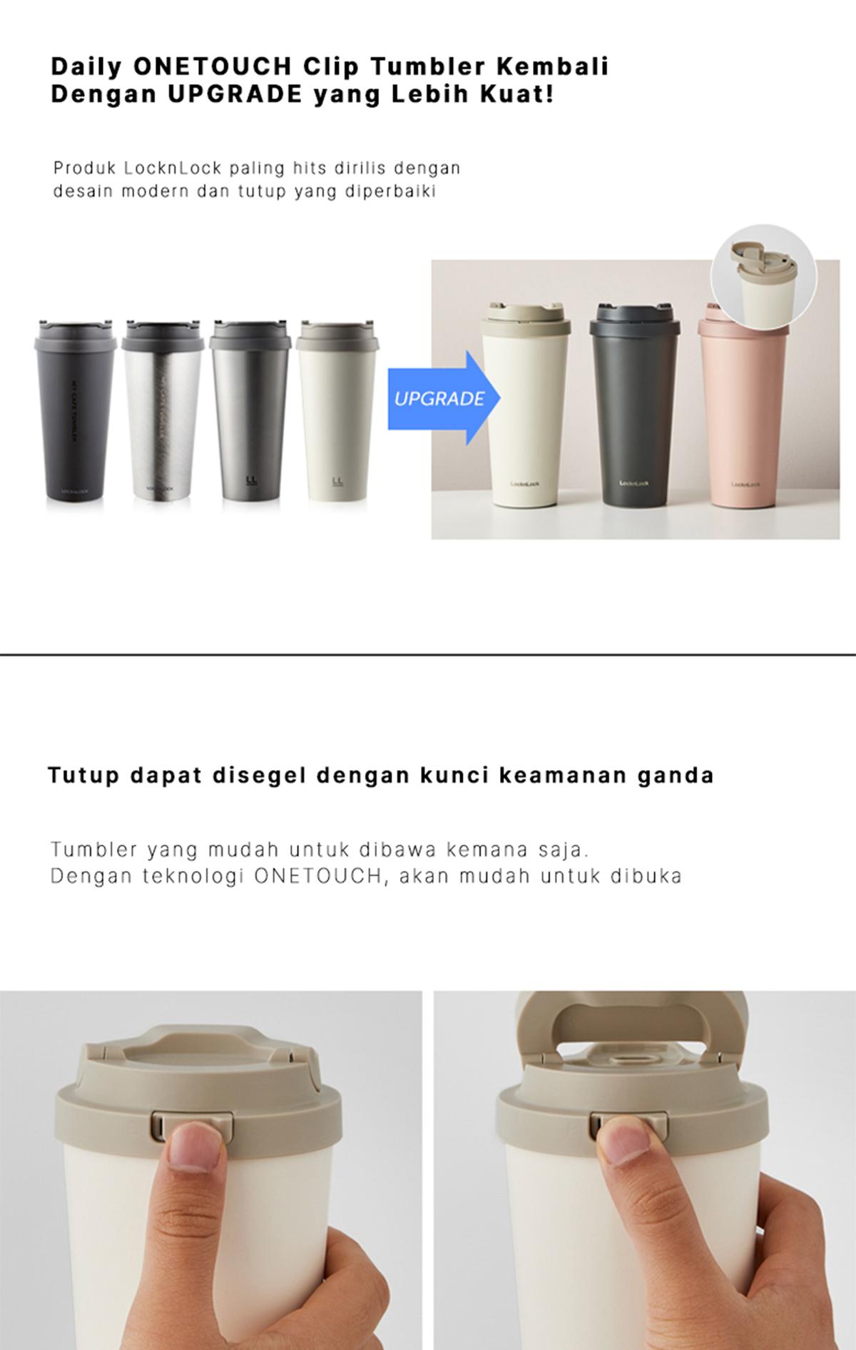 Promo LocknLock One Touch Clip Tumbler 550ML - LHC3249 - White - Kota ...