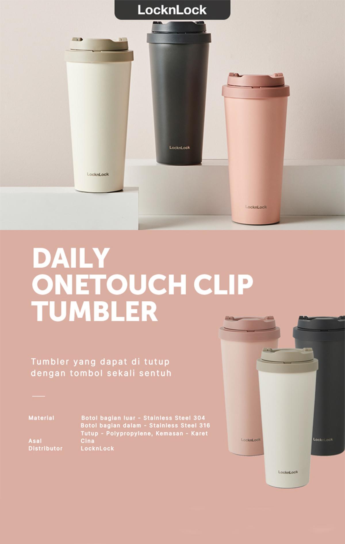 Promo LocknLock One Touch Clip Tumbler 550ML - LHC3249 - Ivory ...