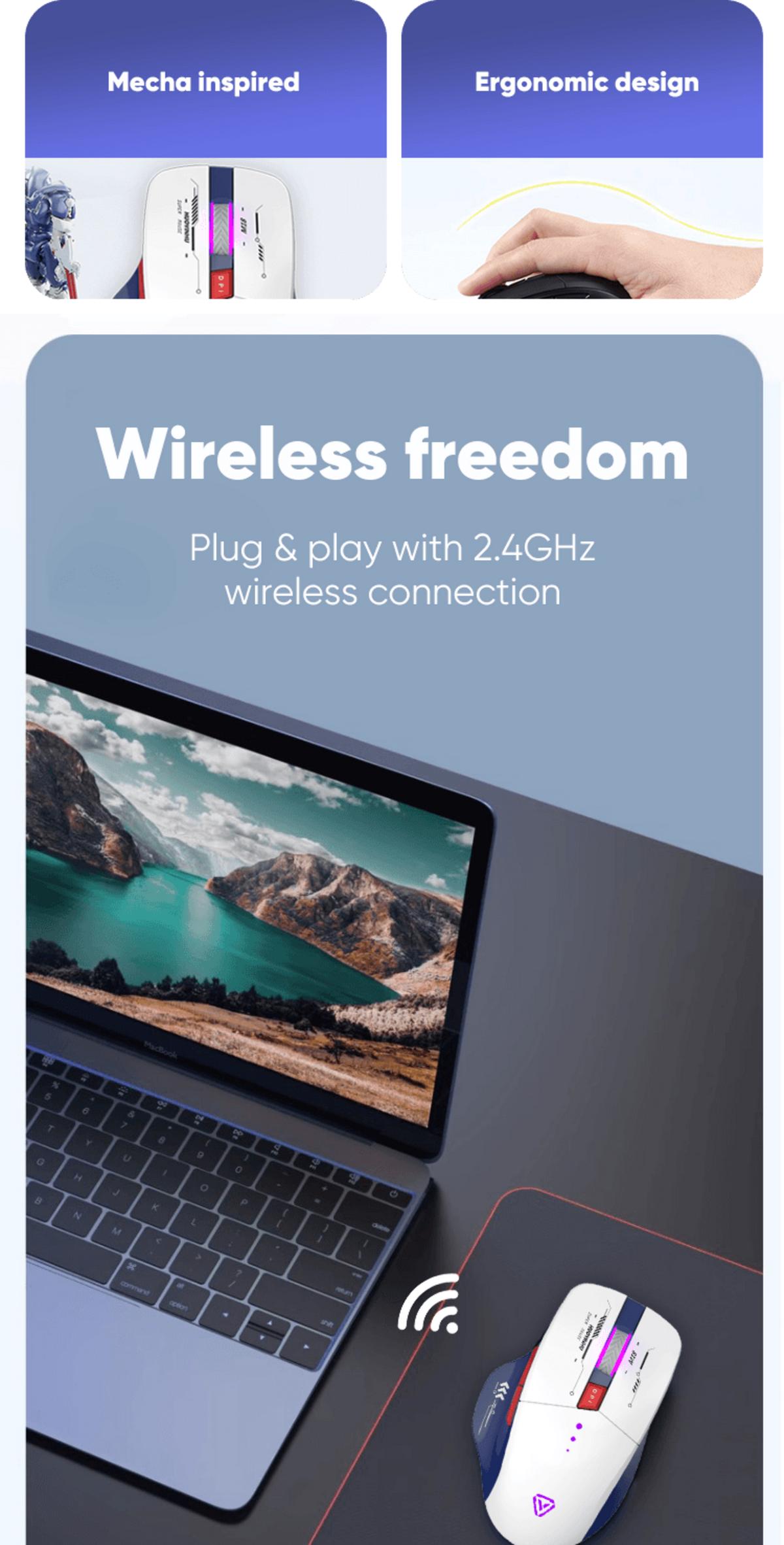 Promo MOFii Mouse Wireless Gaming Rechargeable Baterai Type-C Fast ...