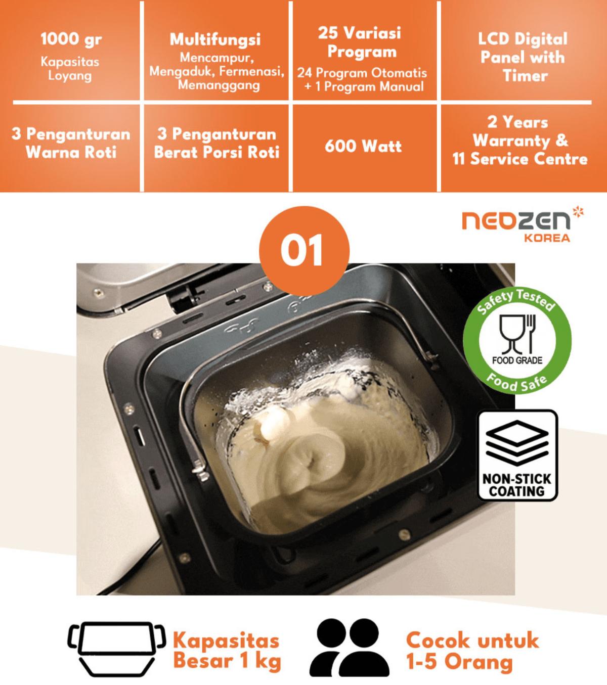 Promo NEOZEN BREAD MASTER CHROME / MESIN PEMBUAT ROTI OTOMATIS Cicil 0% ...