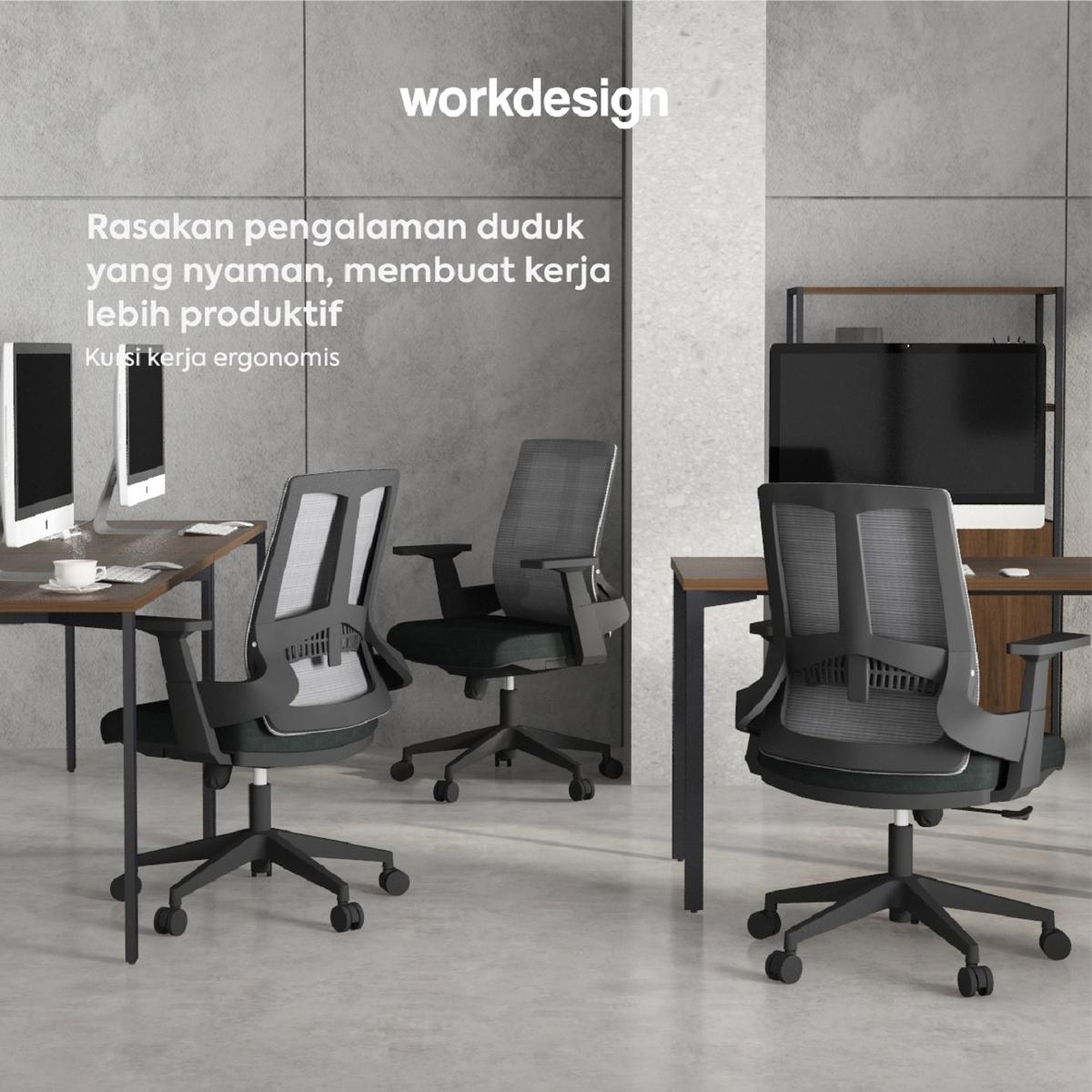 Promo Workdesign - Ahsoka EC Kursi Kantor / Kursi Kerja Ergonomis - L Grey-White Cicil 0% 3x ...