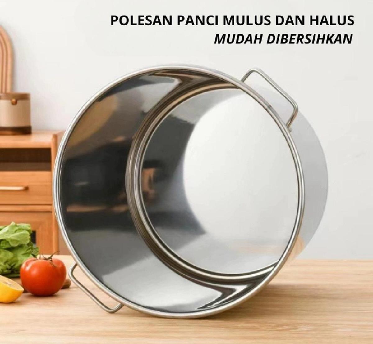 Promo Dandang Nasi Stainless Stockpot Panci Baso Polos Serbaguna ...