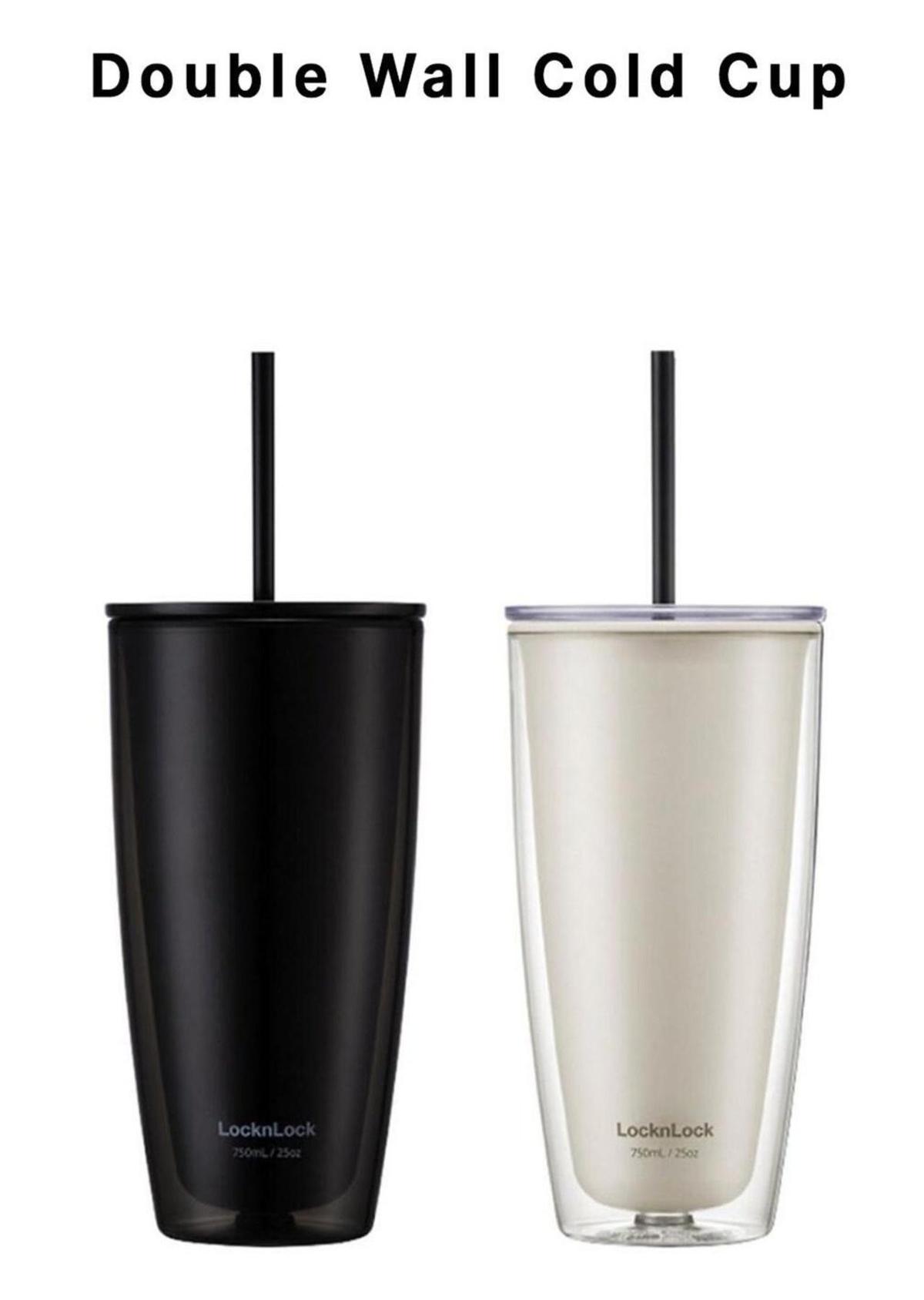 Promo LocknLock - Double Wall Cold Cup 750mL - HAP507 - Black - - Locknlock.indonesia | Tokopedia