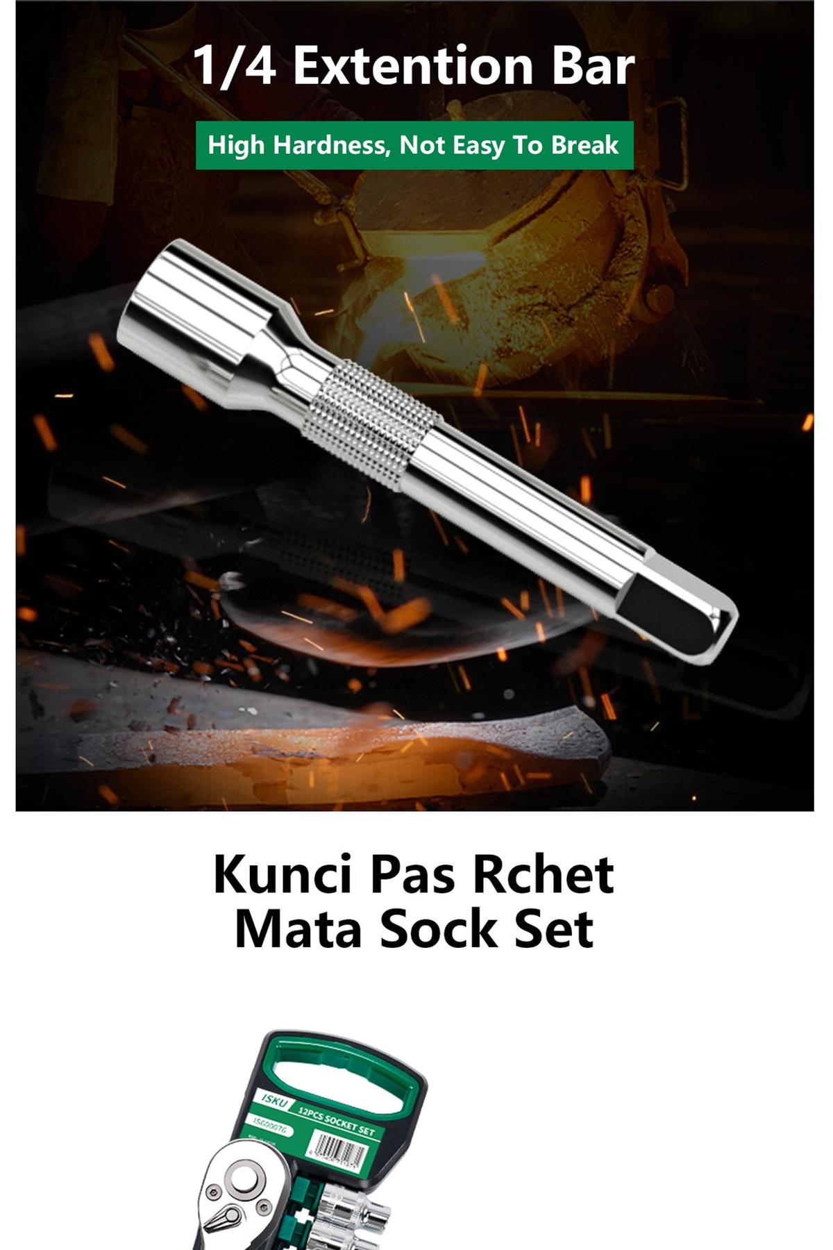 Promo ISKU kunci Sock Set 12Pcs Drive Socket 1/2 inch 72gigi mata Kunci ...