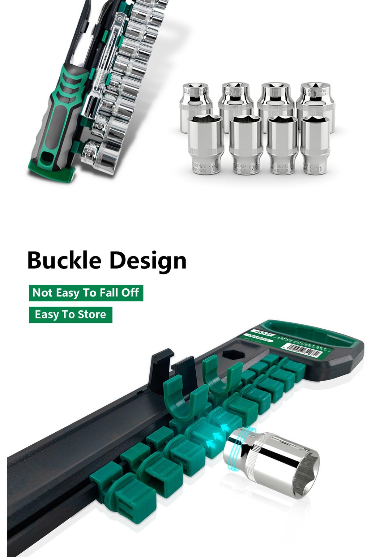 Promo ISKU kunci Sock Set 12Pcs Drive Socket 1/2 inch 72gigi mata Kunci ...