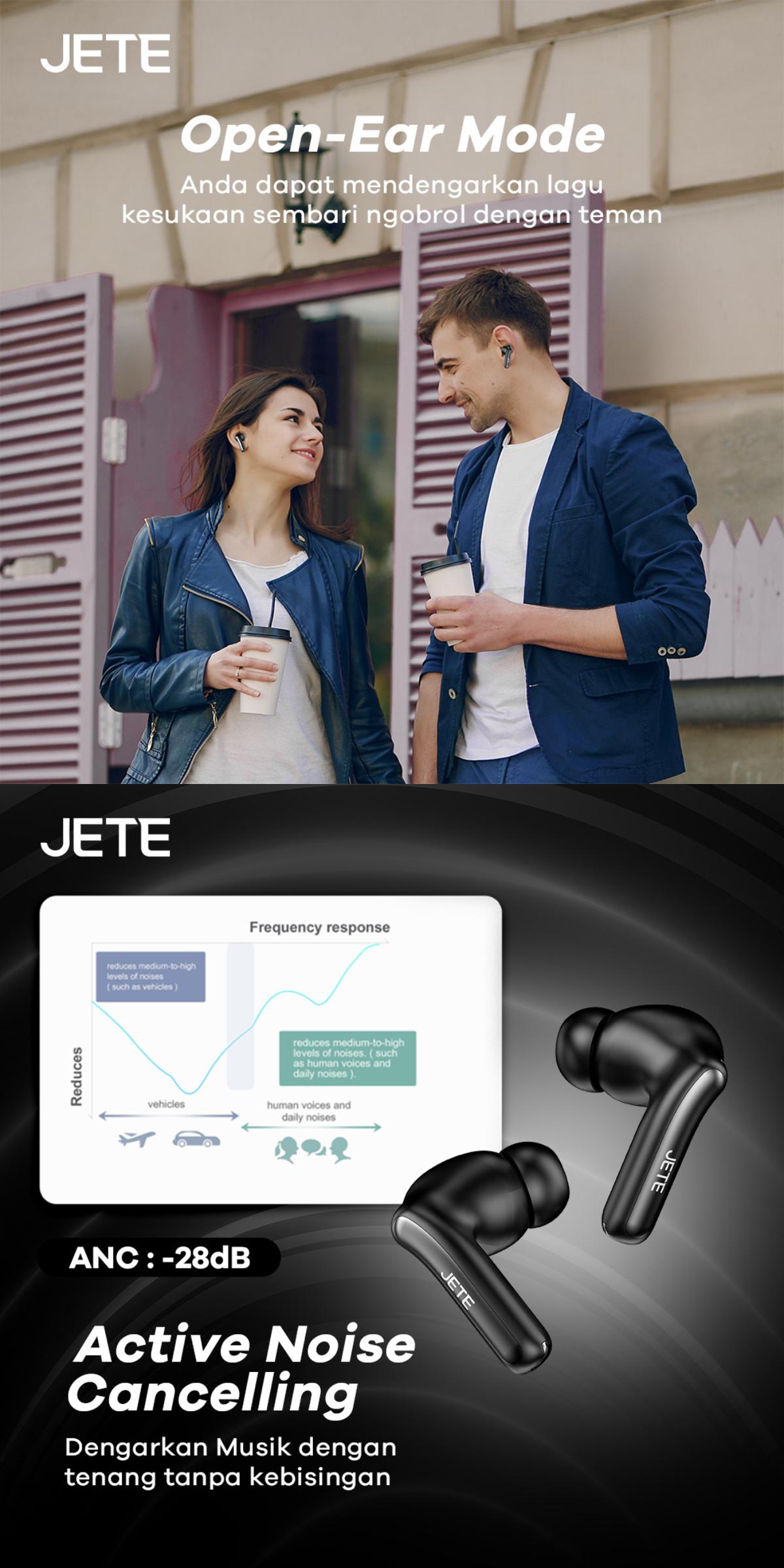 Promo JETE TWS TX2 Active Noice Canceling IPX5 With ENC 4 Mic - Garansi ...