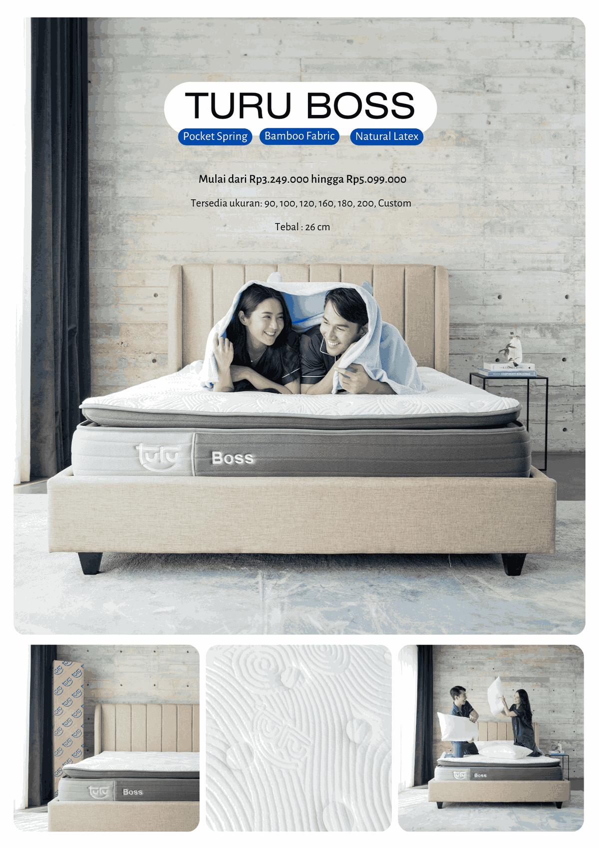 Promo Kasur Pocket Spring Bed TURU BOSS ukuran 160x200 (Queen) FREE ...