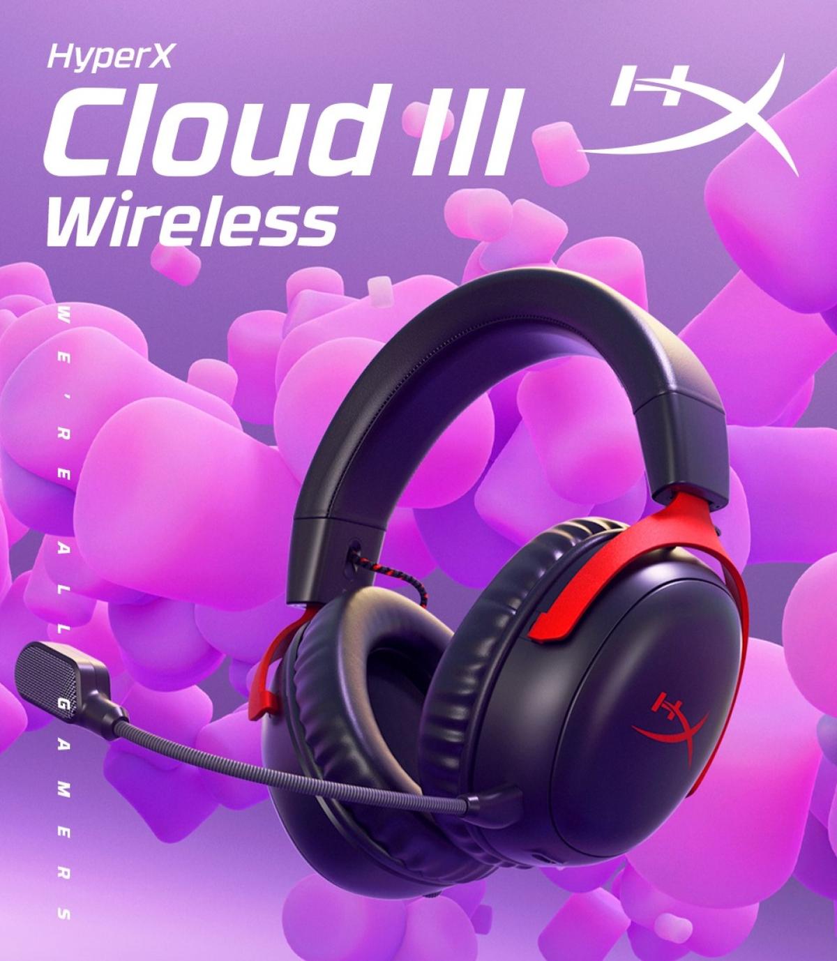 Promo HyperX Headset Gaming Cloud III - Black / Red Wireless Noise ...