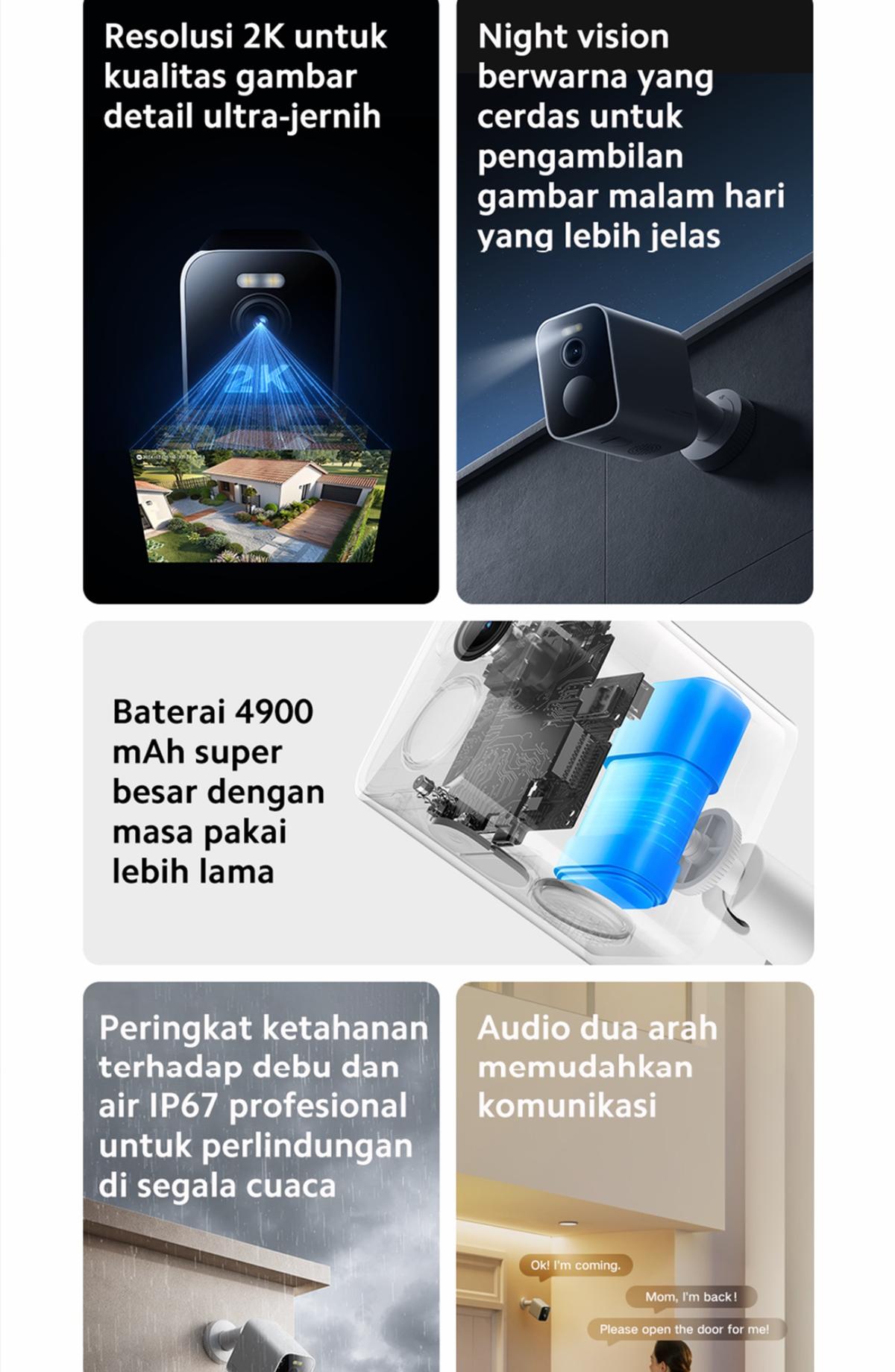 Promo Xiaomi Outdoor Camera BW300 | Resolusi 2K | 4900 mAh | Tahan air IP67 | CCTV [ Official ...