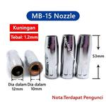 Jual MB15 Nozzle Nozel Nosel Connical Untuk MIG CO2 Torch MB-15 15AK ...