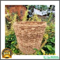 Review pot vas duduk sabut kelapa 20x20 bunga anggrek | Tokopedia