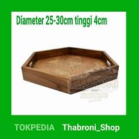 Review NAMPAN KAYU HEXAGONAL HONEYCOMB WOODEN TRAY NAMPAN BAKI KAYU ...