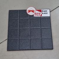 Review Keramik lantai batako kasar ASIA TILE 20x20 Alpha Black hitam ...