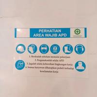 Review sign stiker perhatian area wajib apd / sticker wajib apd k3 ...