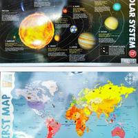 Review Poster Wall chart Solar System World Map Alphabet Human Body ...