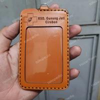 Review Custom id card holder Name Tag Kulit Gantungan id card Full ...