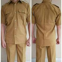Review Seragam PNS Seragam Pemda Pria Khaki muda Baju Guru - S | Tokopedia
