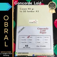 Review Kertas Concorde paper LAID 90 gr A5 isi 20 lembar - Cream ...