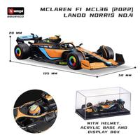 Review Diecast 1/43 Bburago Mclaren MCL36 - 2022 Formula 1 with Akrilik Box - Lando Norris ...