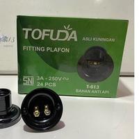 Review Fitting Tempel / Plafon Lampu Tofuda Bulat Hitam 613 | Tokopedia