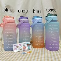 Review botol minum 2 liter botol viral botol motivasi - tosca | Tokopedia