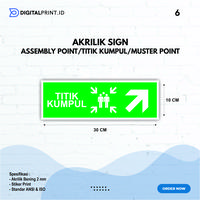 Review Akrilik Sign Titik Kumpul, Assembly Point, Muster Point Standar ...