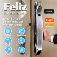 Review TUYA SMART PREMIUM DOOR LOCK HANDLE WIFI WITH HD CAMERA | Tokopedia